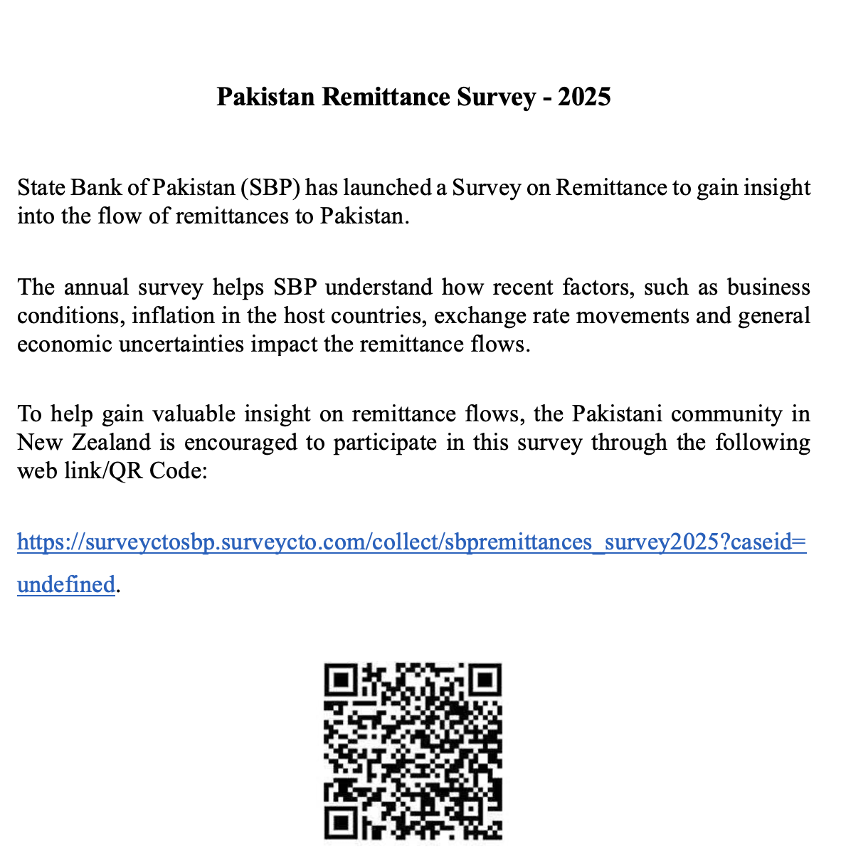 Pakistan Remittance Survey - 2025 - Pakistan High Commission, New Zealand