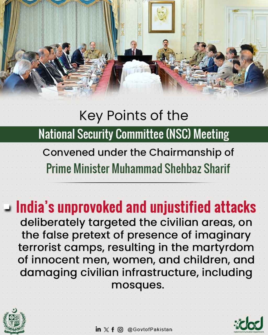 Key points from the National Security Committee (NSC) meeting, convened ...